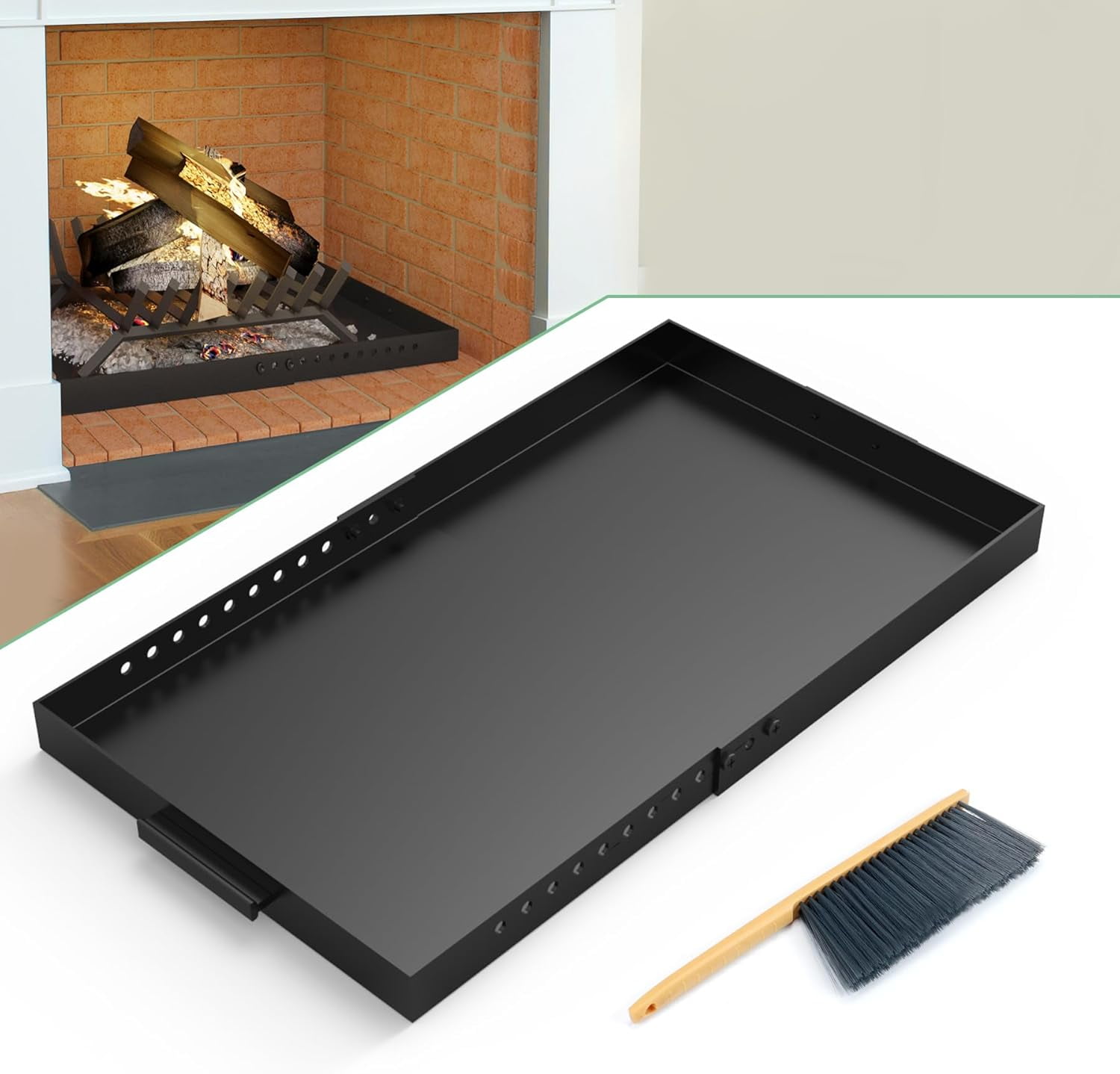 Fireplace Tray Large Size,Adjustable Ash Pan with Handles for Fireplace ...