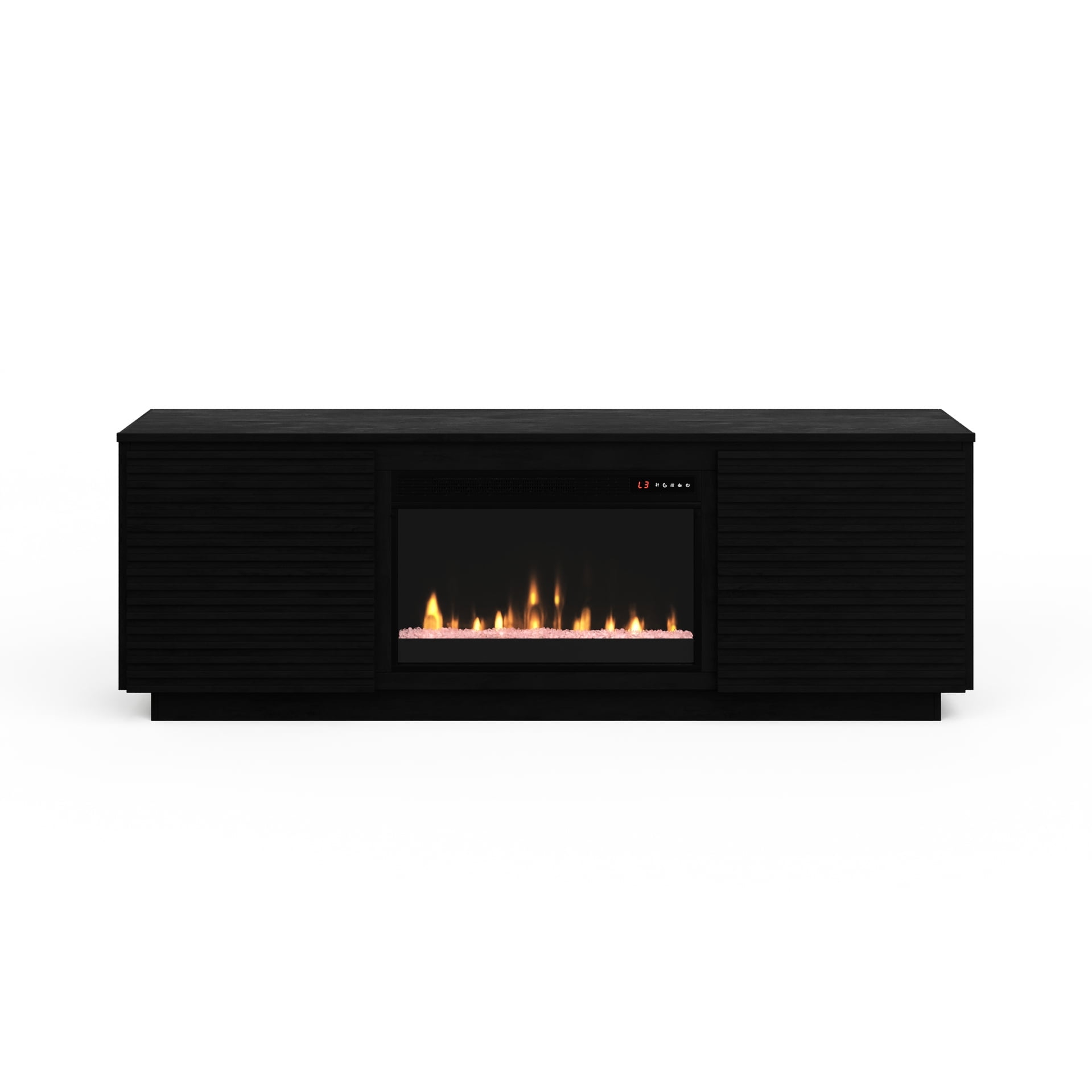 Fireplace Tv Stand, Black, With Heating Up To 400 Sq Ft And Storage ...