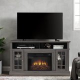 Fireplace Tv Stand For Up To 65" Television, Dark Walnut/black, User ...