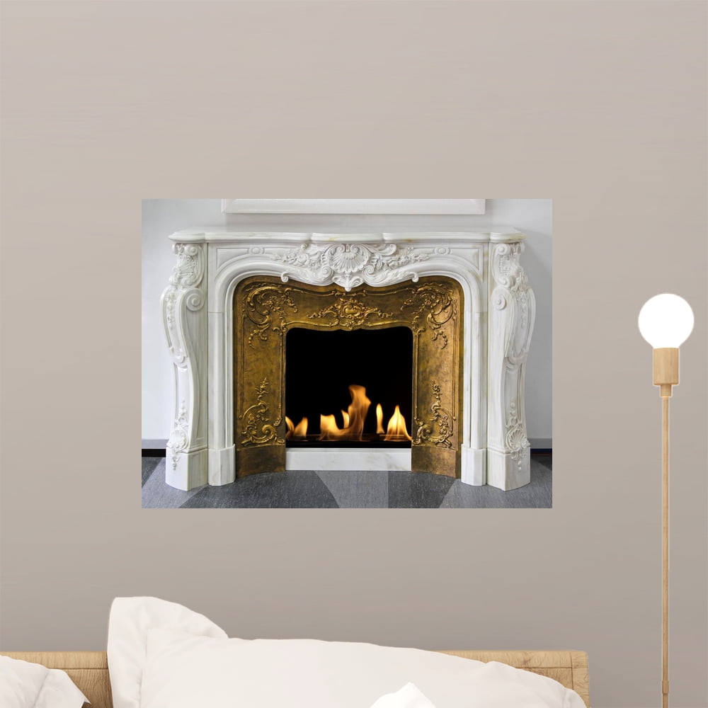 Fireplace Wall Mural by Wallmonkeys Peel and Stick Graphic (18 in W x ...