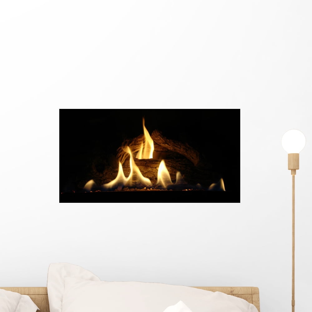 Fireplace Wall Mural by Wallmonkeys Peel and Stick Graphic (18 in W x 9 ...