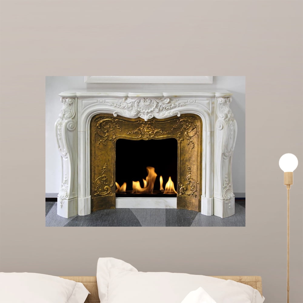 Fireplace Wall Mural by Wallmonkeys Peel and Stick Graphic (24 in W x ...