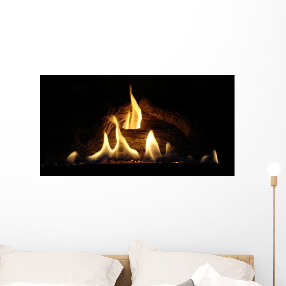 Fireplace Wall Mural by Wallmonkeys Peel and Stick Graphic (36 in W x ...