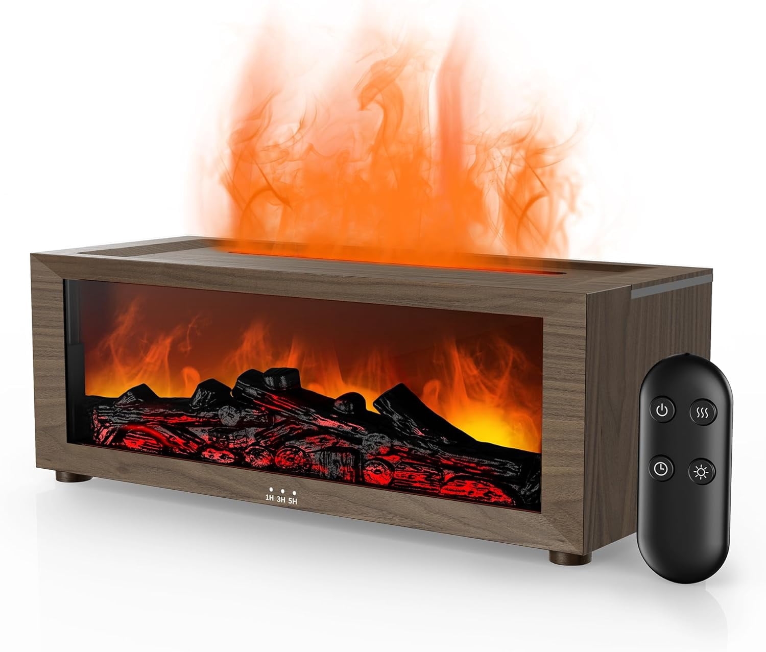 Fireplace flame air diffusion humidifier, 7-color essential oil ...