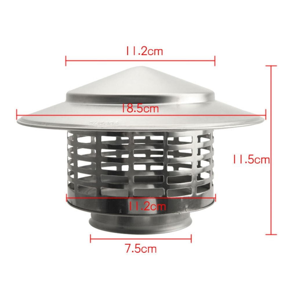 Fireplaces Smoke Exhaust Hood Stainles Steel 75-200mm Rain Pipe Cap ...