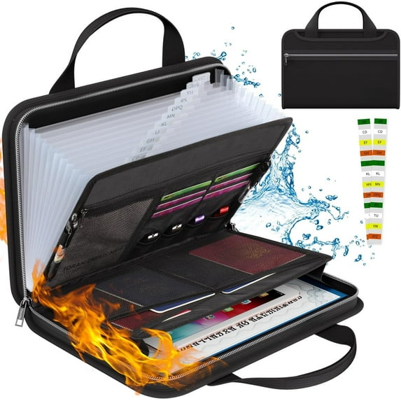 Fireproof Accordion File Organizer, 13 Pockets Expanding File Folder ...