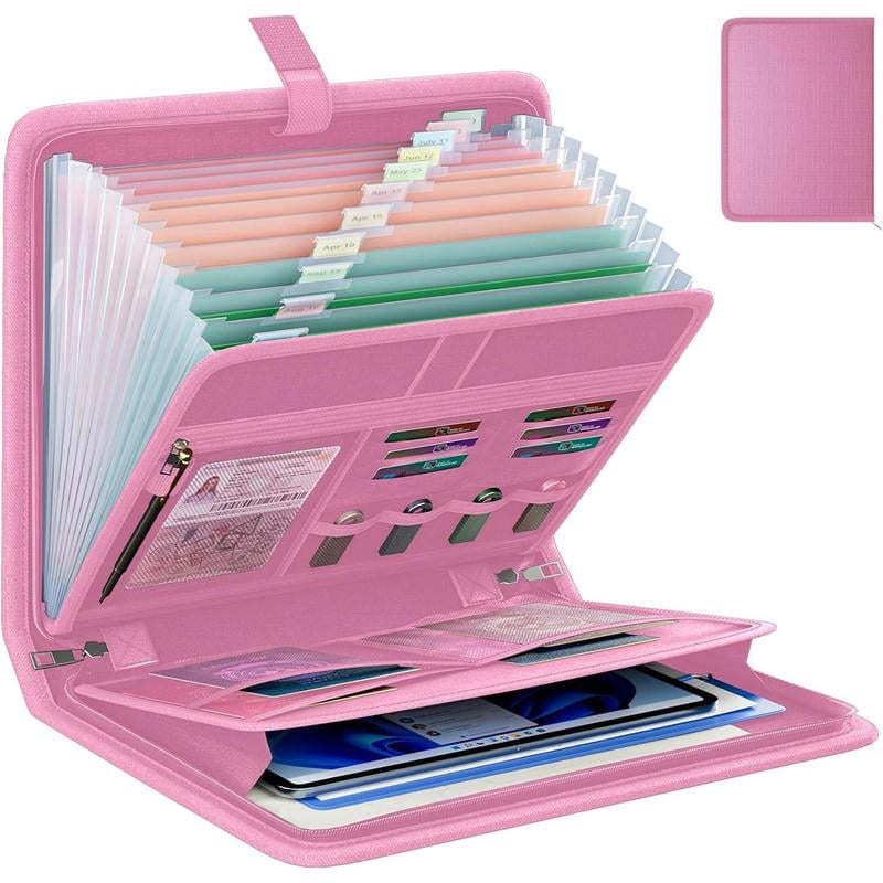 Fireproof Accordion File Organizer, Portable Expanding File Folder with ...