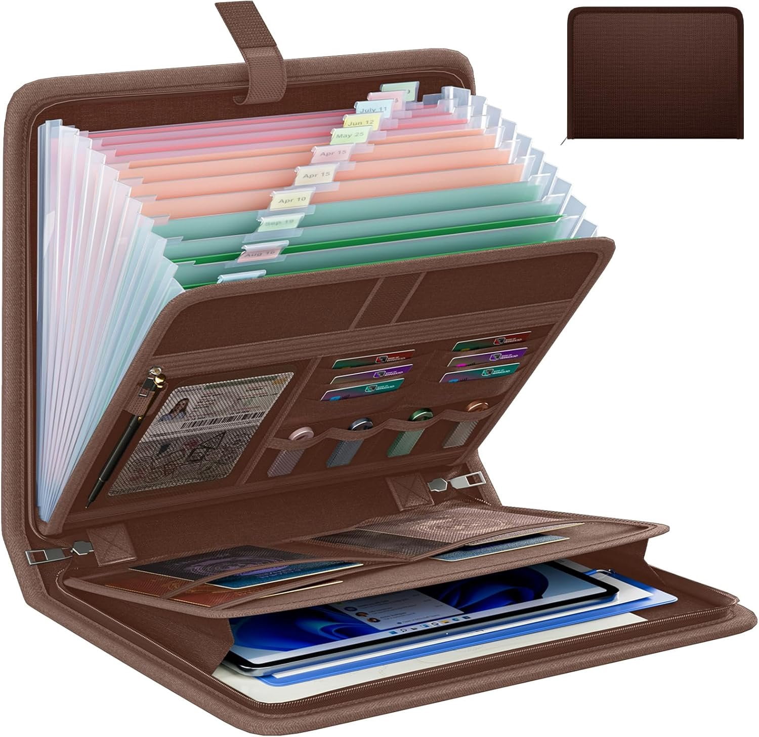 Fireproof Accordion File Organizer, Portable Expanding File Folder with ...