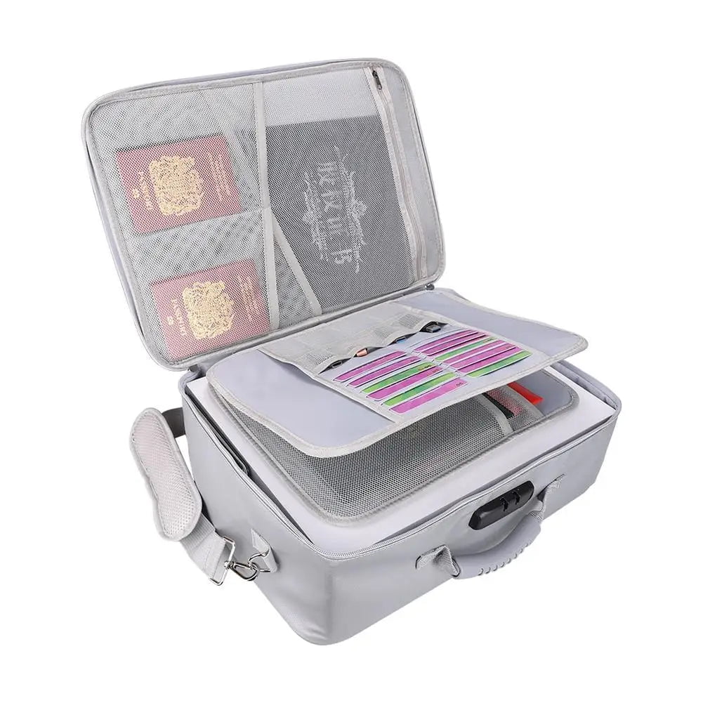 Fireproof And Waterproof File Storage Bag Large Portable Important File ...