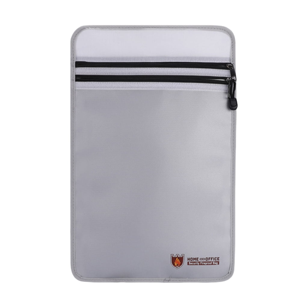Fireproof Bag Water Resistant File Folder with Double Zippers Document ...