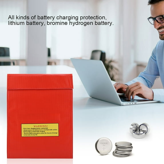 Fireproof Battery Bag, Safe Charging Storage For Lithium More, Flame ...