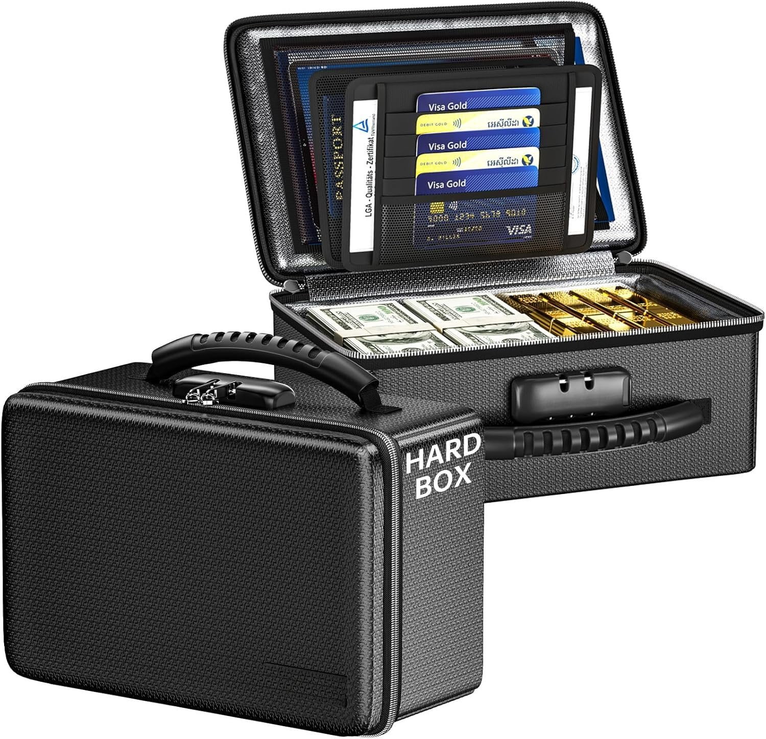 Fireproof Box, Small Hard Case Fireproof Box with Fireproof Zipper ...