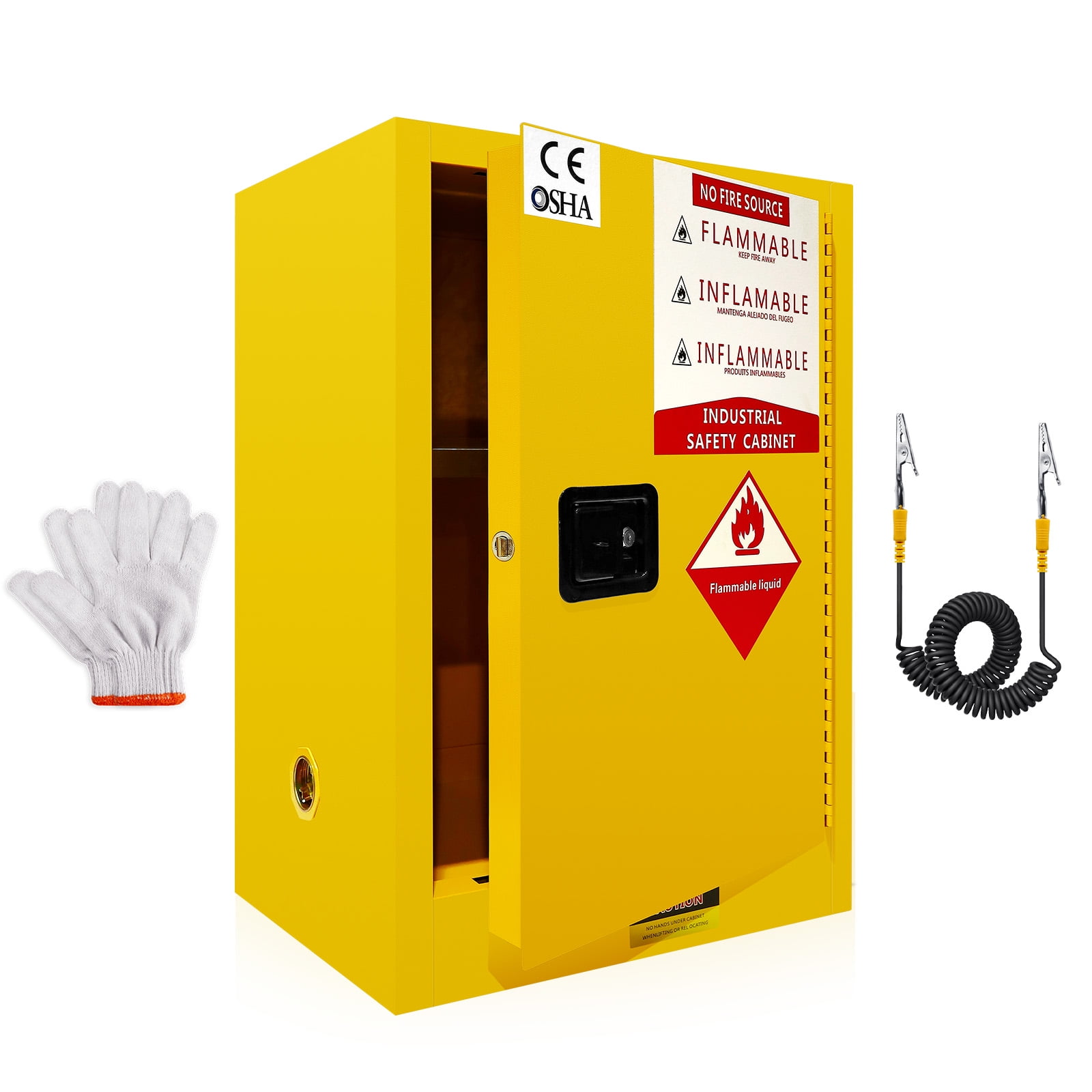 Fireproof Cabinet Yellow, Grounding Cable, Galvanized Steel Build ...
