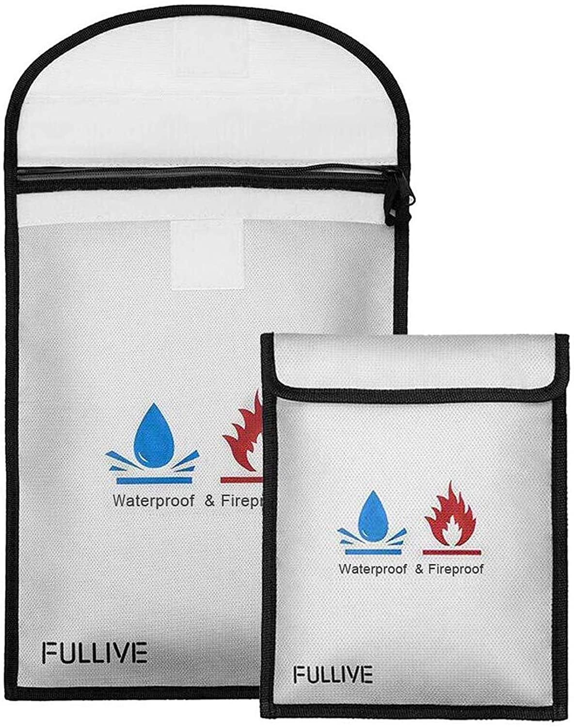 Fireproof Document Bag - 15"X11" Fireproof Safe Bag, 7"x9" Money Pouch ...