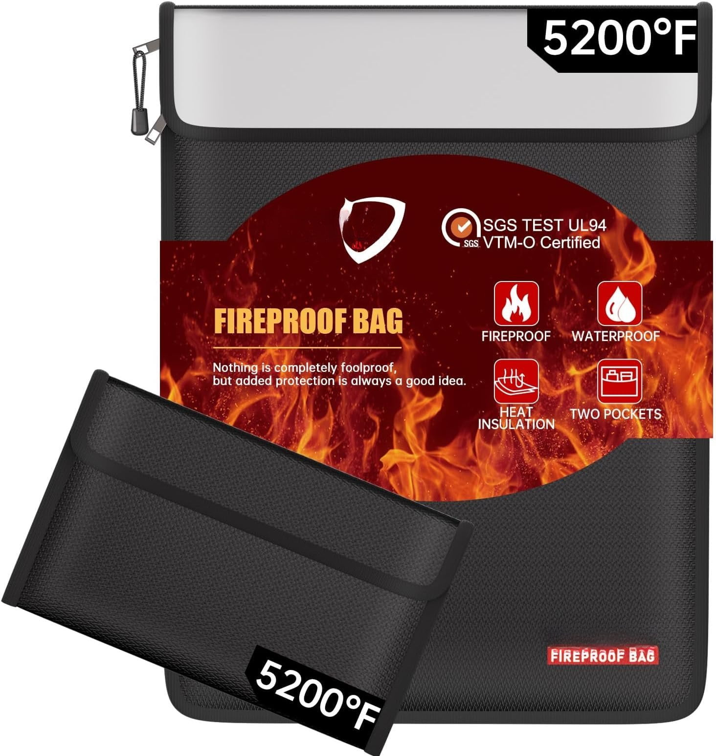 Fireproof Document Bag (5200?) with Fireproof Organizer Travel Case ...