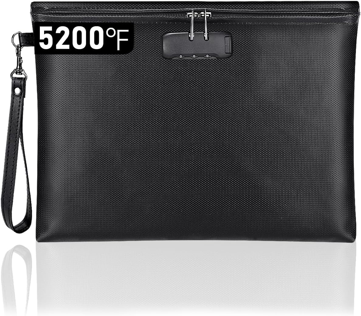 Fireproof Document Bag with Lock, 5200°F Fireproof and Waterproof Money ...