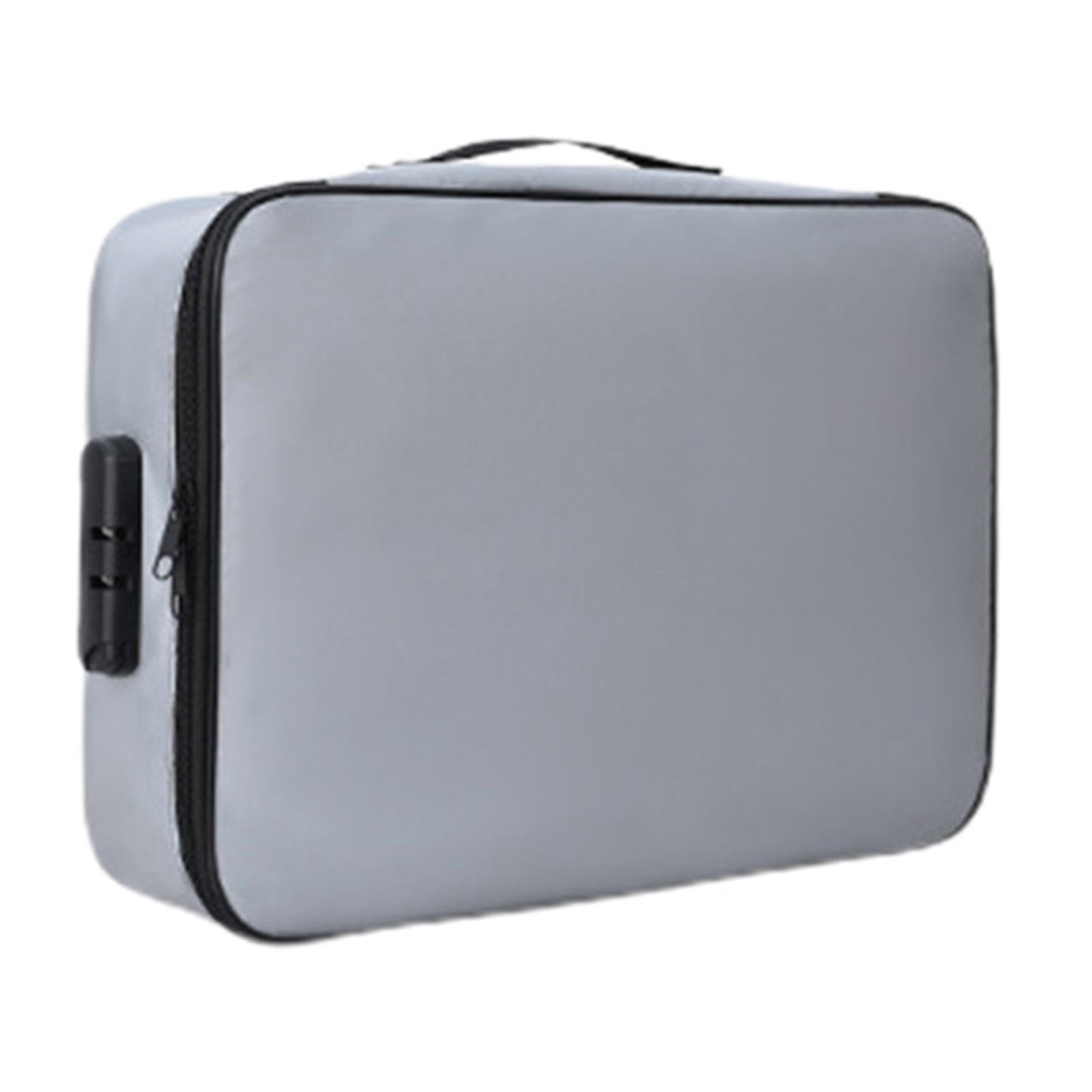 Fireproof Document Bag With Password Lock 3 Layer File Storage Case Water Resistant Zipper