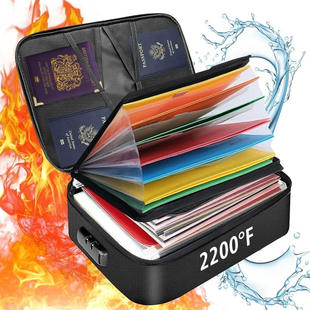 Fireproof Document Bag, Waterproof Document Storage, Portable Home Fire ...