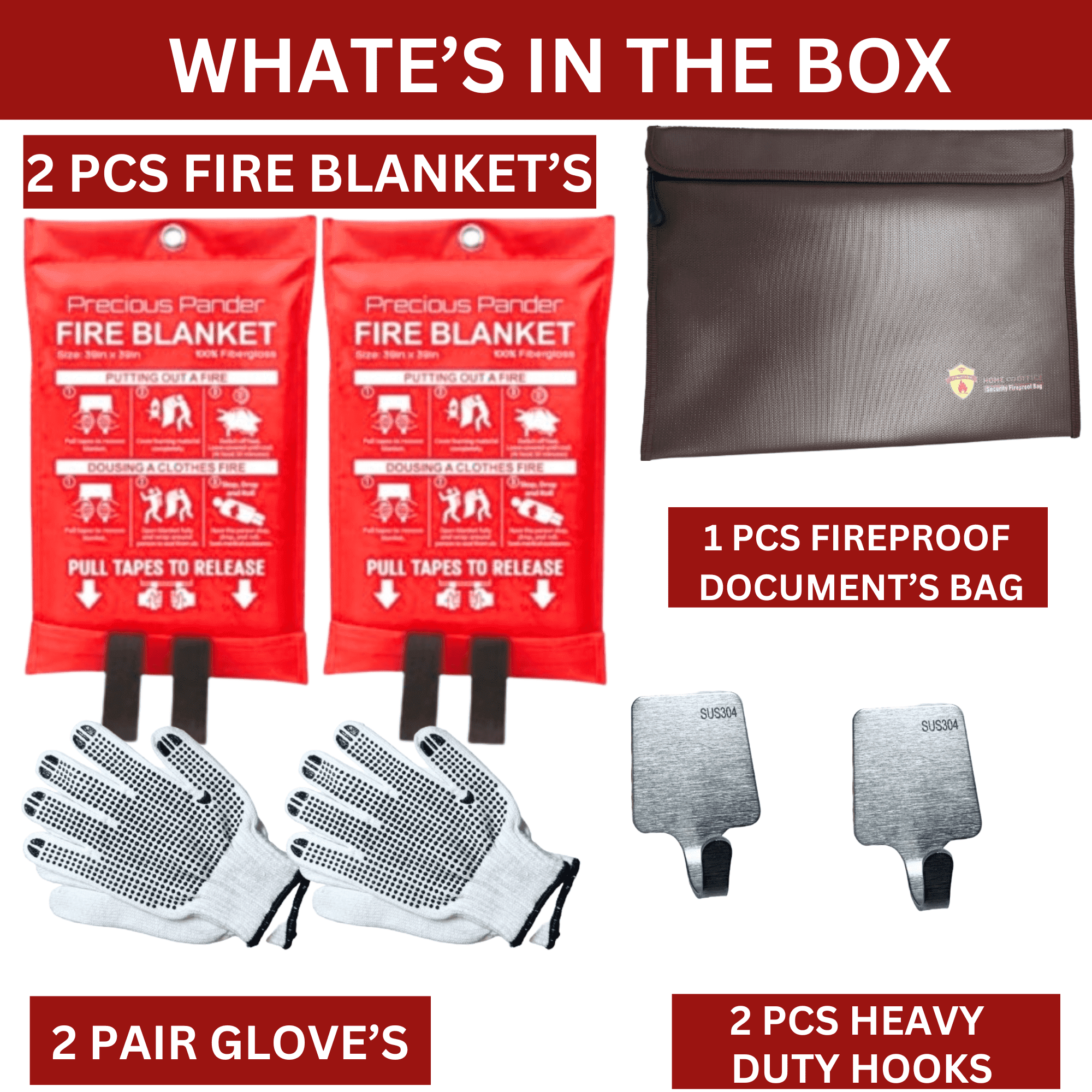 Fireproof Document Bags, 15x11in Waterproof and Fireproof Money Bag ...