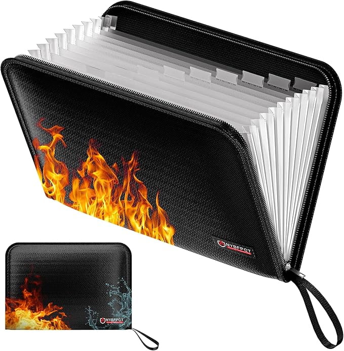 Fireproof Document Bags Waterproof Money Bag with Zipper Closure ...