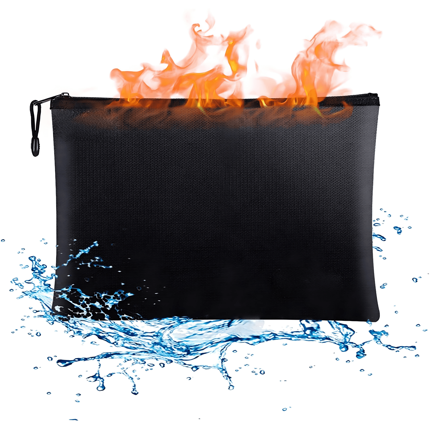 Fireproof Document Bags Waterproof and Fireproof Money Bag Black Banker ...