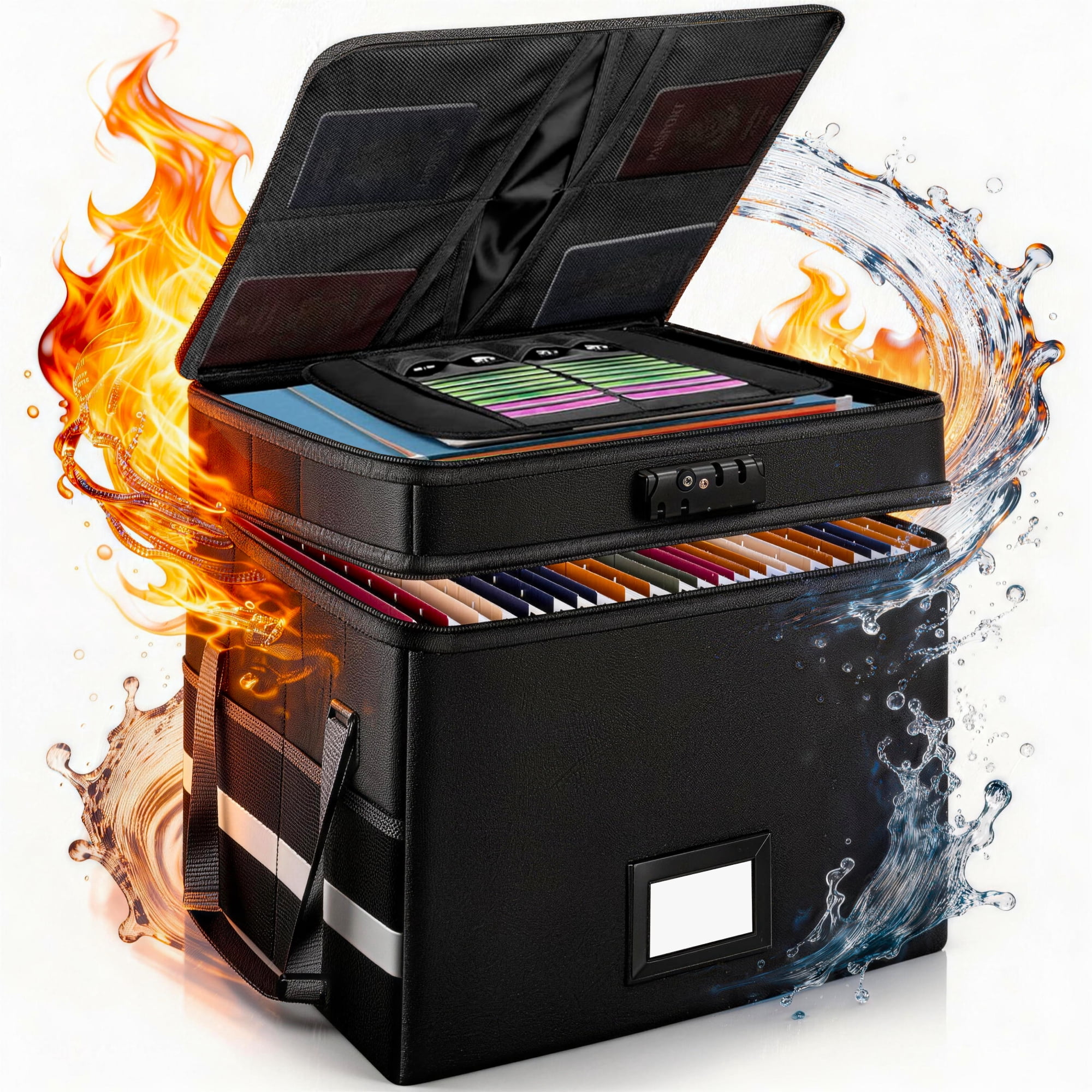 Fireproof Document Box,Blacksmith 2 Tier 15.6 inch Fireproof Safe Box ...