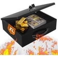 Fireproof Document Box, Fire Resistant Safe Box with Key Lock for ...