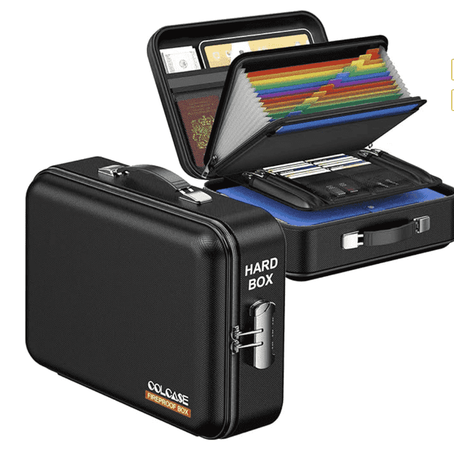 Gijjgole Fireproof Document Box, Hard Case Fireproof Box with Lock ...