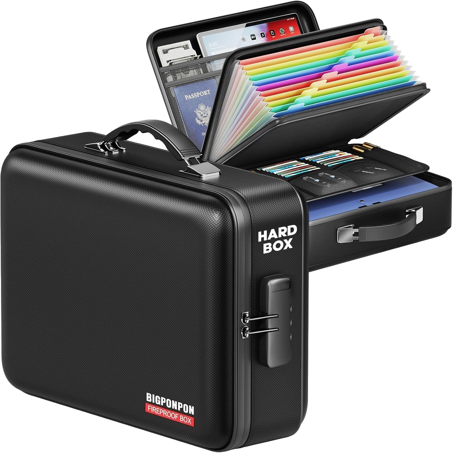 Fireproof Document Box, Hard Case Highly Flame-Resistant Fire Proof ...