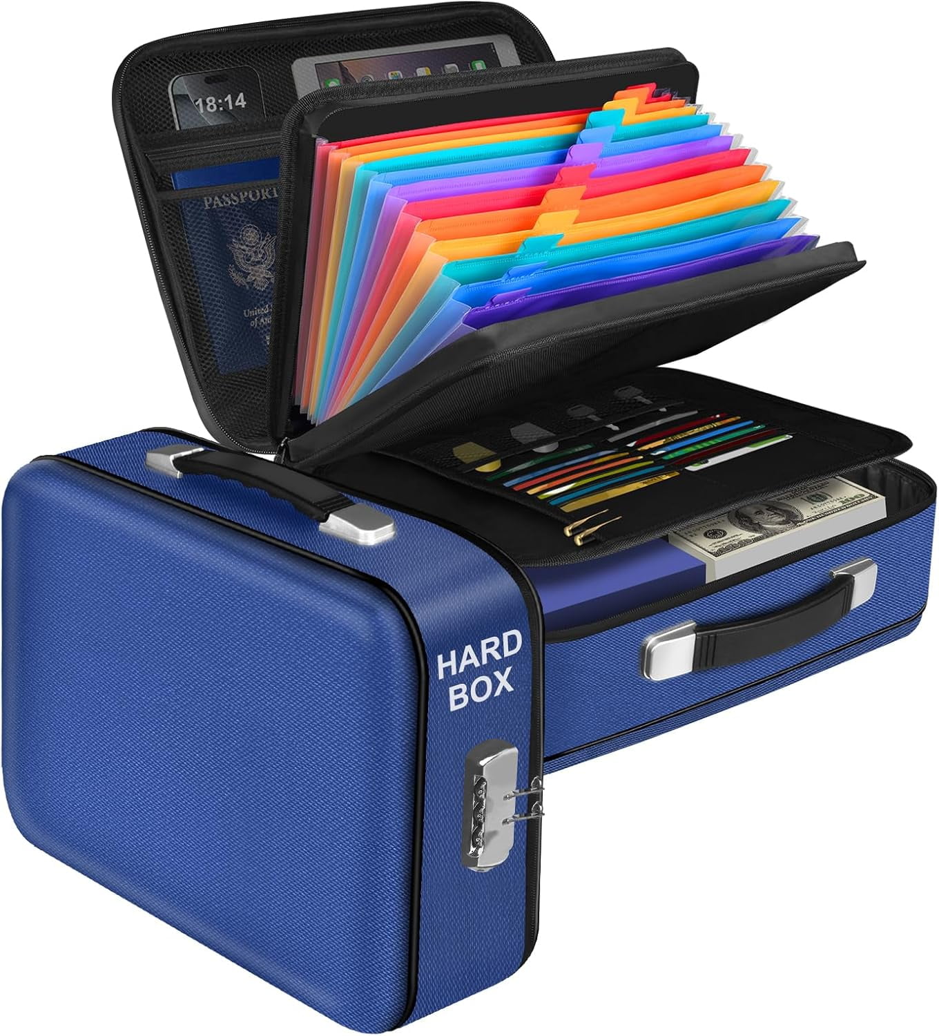 Fireproof Document Box, Hard Shell Fireproof Box, Document Organizer ...