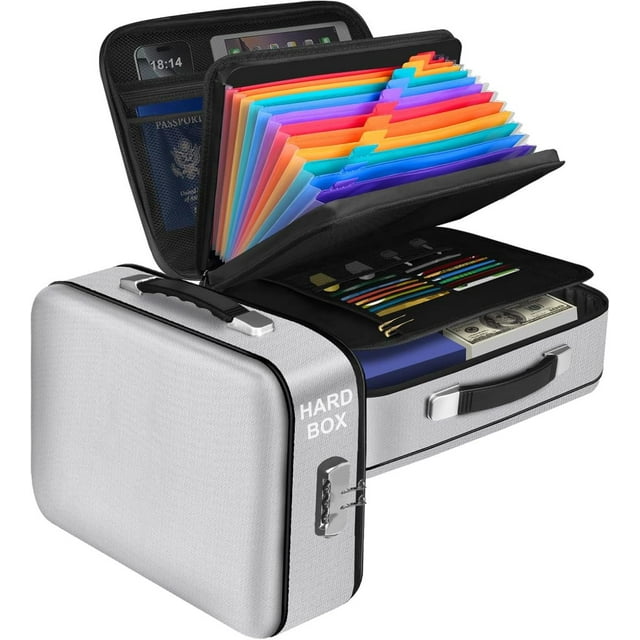 Fireproof Document Box, Hard Shell Fireproof Box, Document Organizer ...