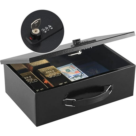 Fireproof Document Box with Key Lock, Large Safe Storage Box for ...