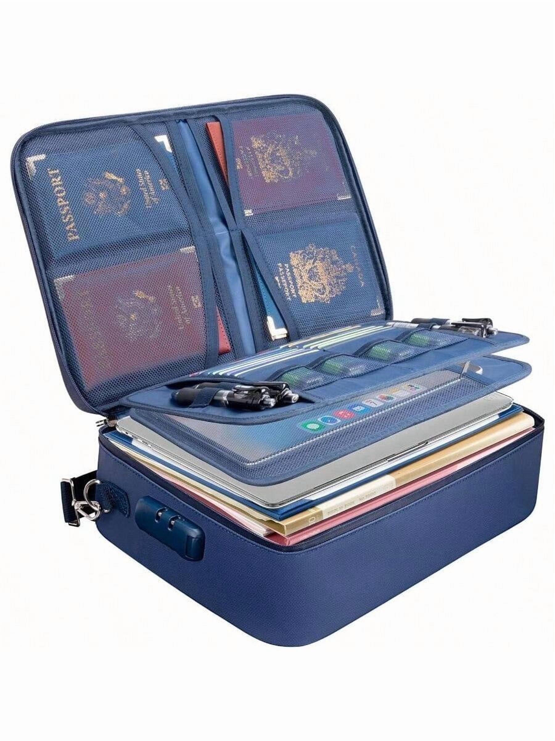 Fireproof Document Box With Lock, Portable Fireproof Document Bag ...