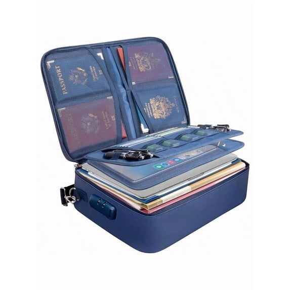 Fireproof Document Box With Lock, Portable Fireproof Document Bag ...