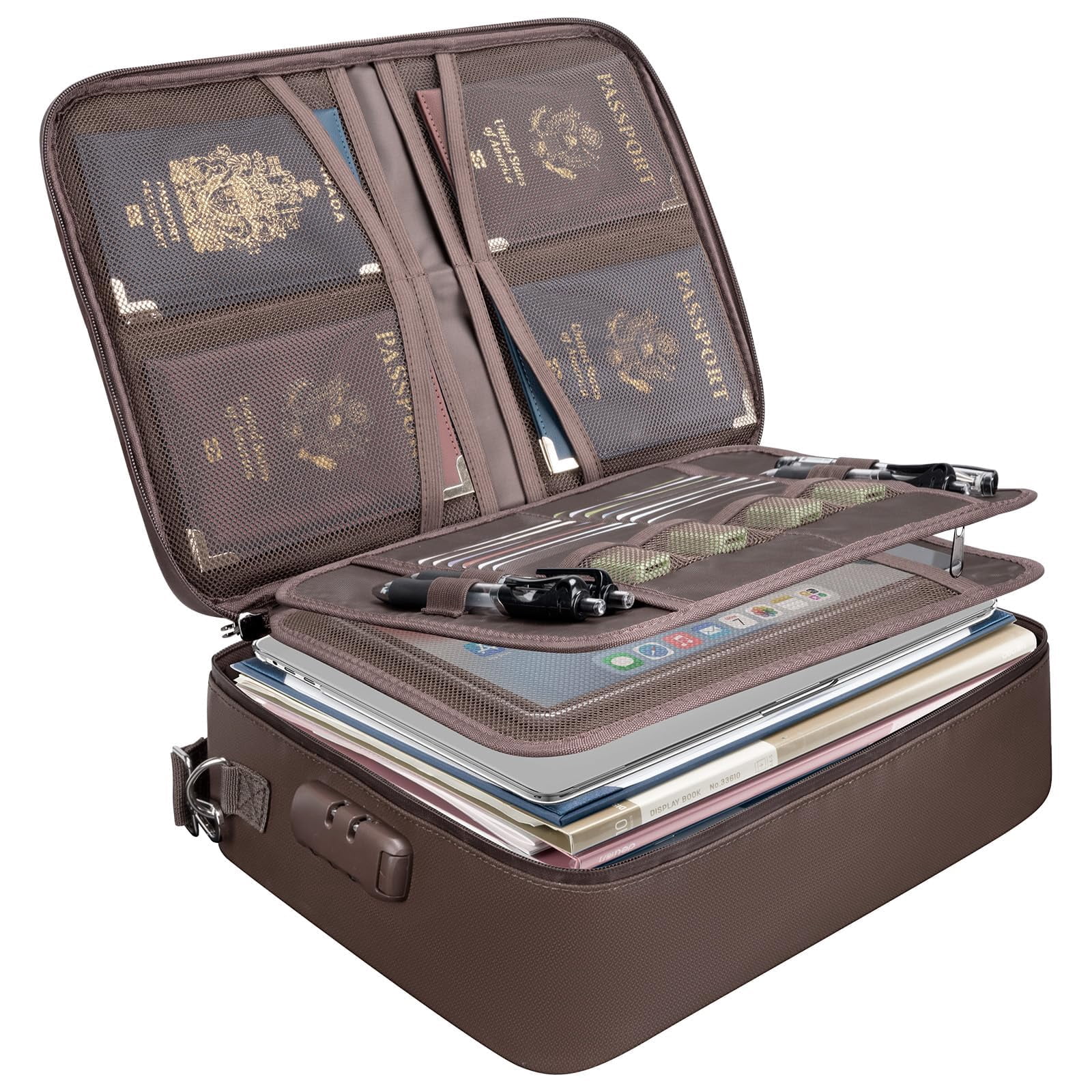 Fireproof Document Box with Lock, Portable Fireproof Document Bag ...