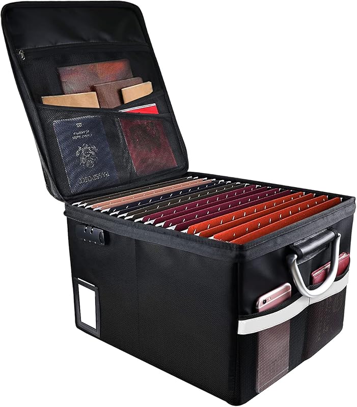 Fireproof Document File Organizer Box, Fireproof Safe Box with Lock ...