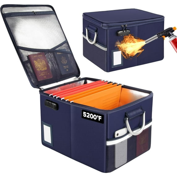 Fireproof Document File Organizer Box, Fireproof Safe Box with Lock ...