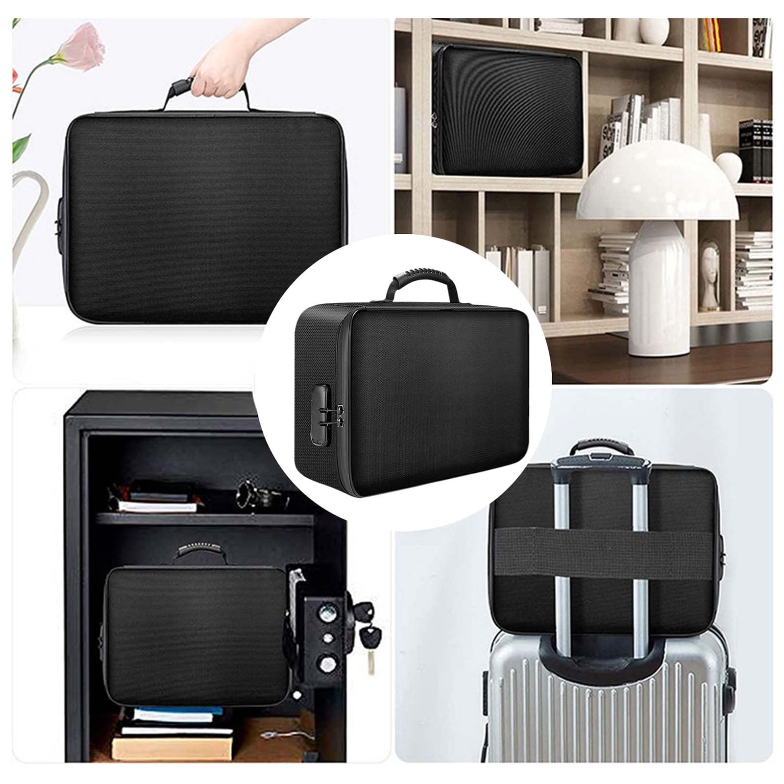 Fireproof Document Organizer Portable Lockable Storage Collapsible ...