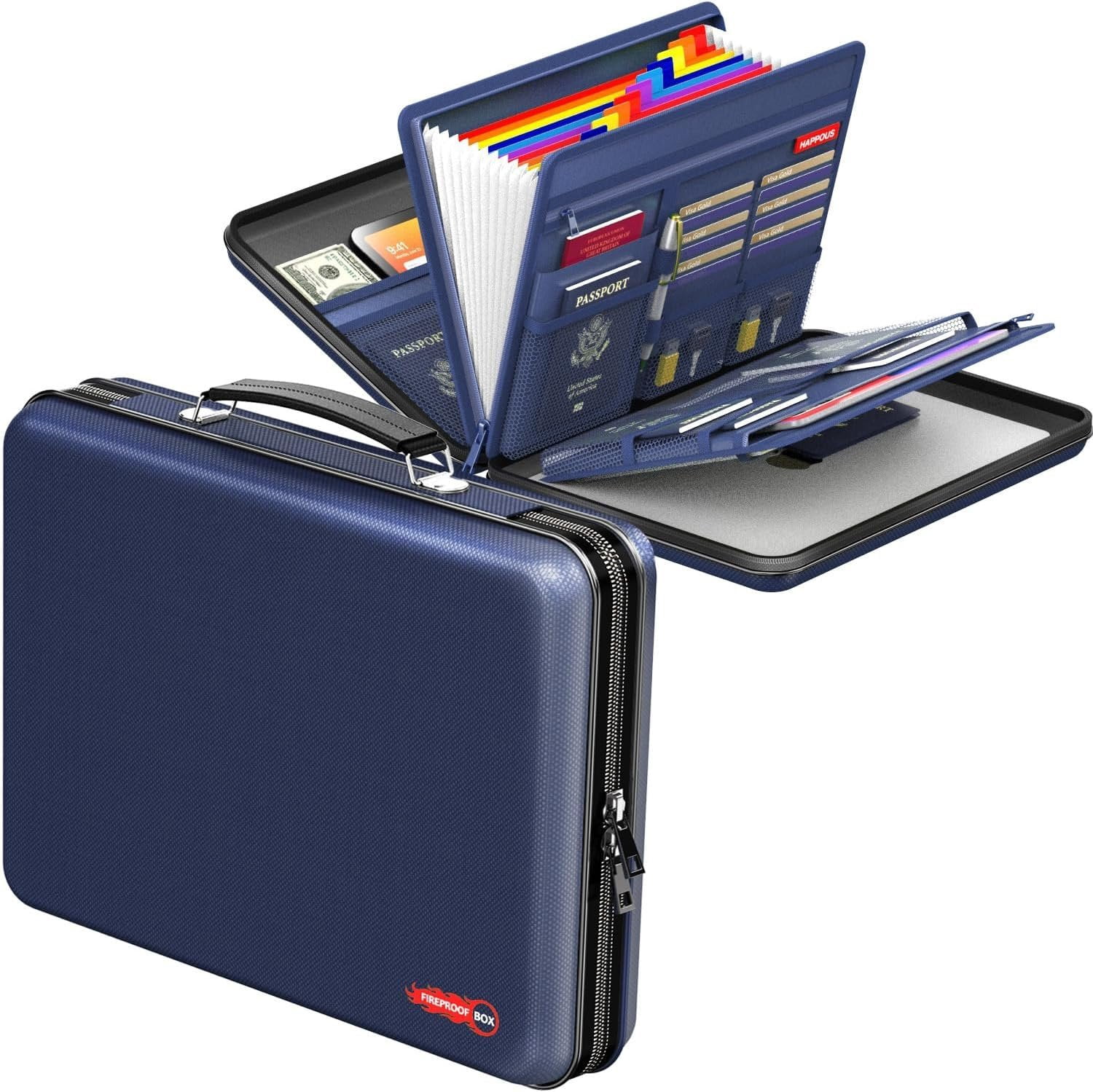 Fireproof File Organizer, Expanding File Folder with 13 Pockets ...