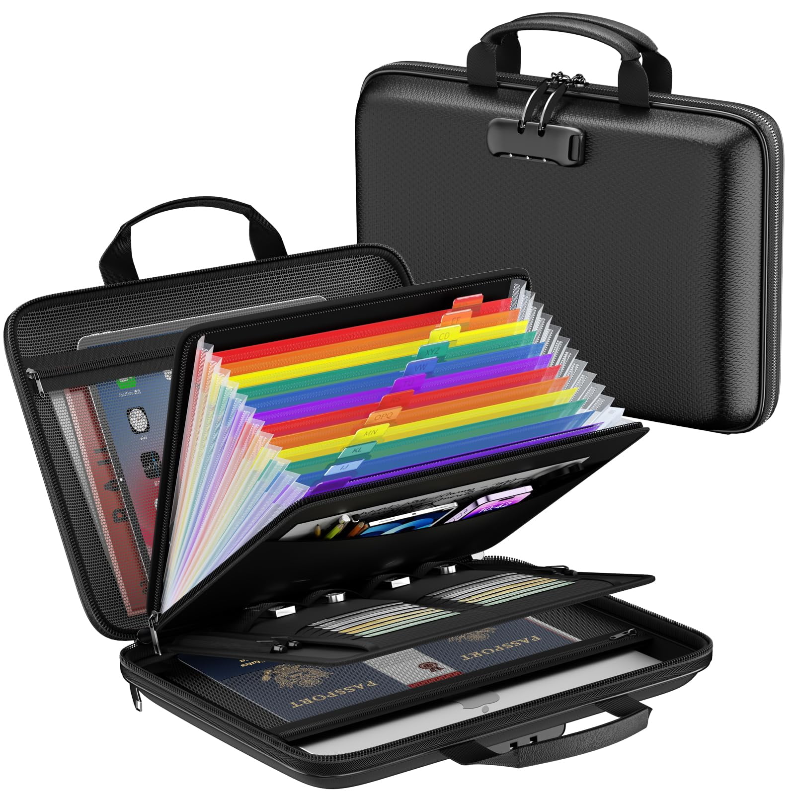 Fireproof File Organizer,Fireproof Document Box with Lock,Hard-Shell ...