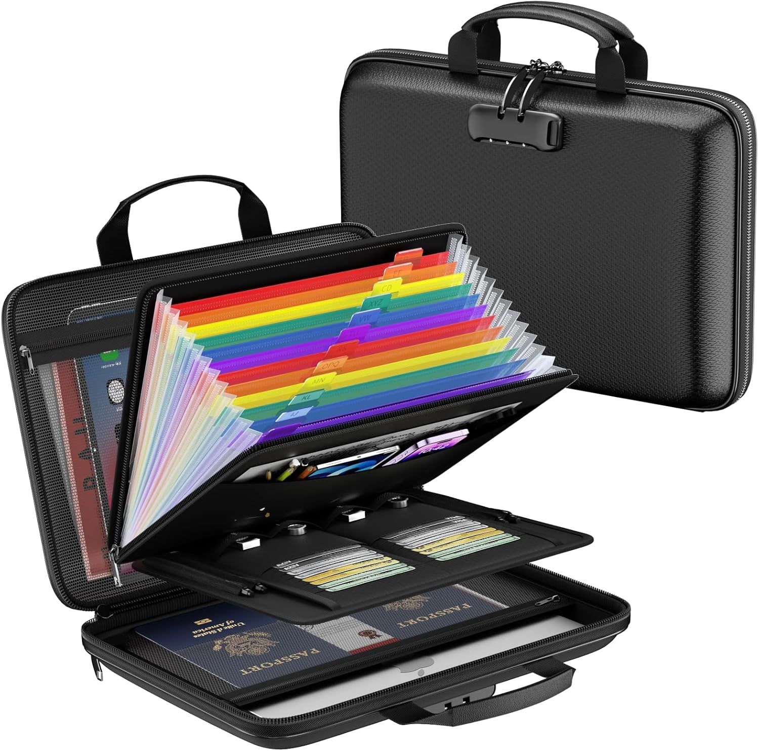 Fireproof File Organizer,Fireproof Document Box with Lock,Large 13 ...