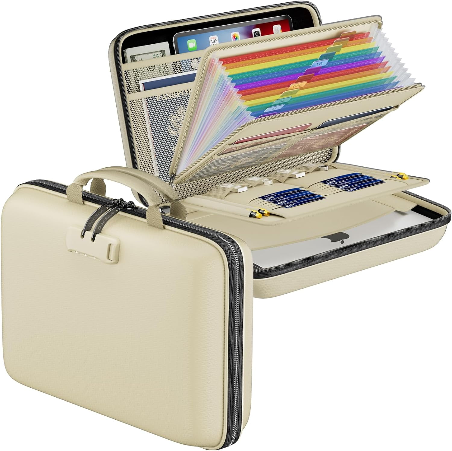 Fireproof File Organizer with Lock, Hard-Shell Case Fireproof Document ...