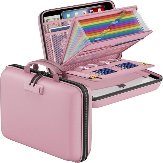 Fireproof File Organizer with Lock, Hard-Shell Case Fireproof Document ...