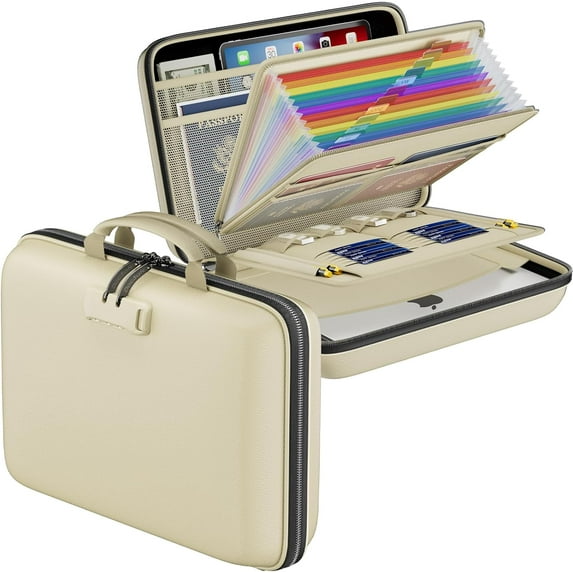 Fireproof File Organizer with Lock, Hard-Shell Case Fireproof Document ...