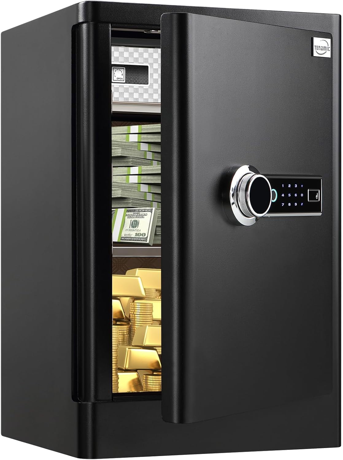 Fireproof Fingerprint Safe Box 3.02 Cuft with Separate Lock Box and ...