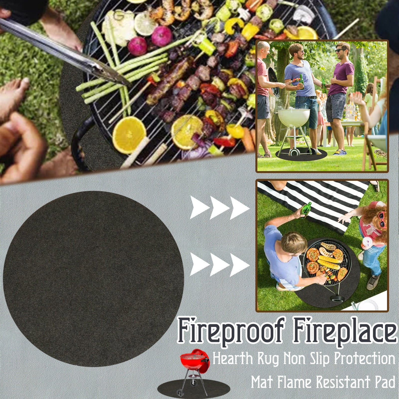 Fireproof Grill Mat for Deck Round Under Grill Mat, Large 36-Inch ... Fireproof Grill Mat for Deck Round Under Grill Mat, Large 36-Inch ...
