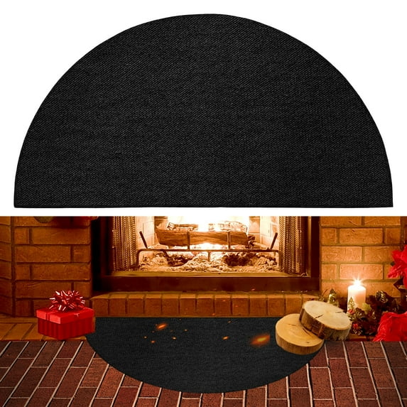 Fireproof Hearth Rug, 24x42'' Half Round, Fire Resistant, Ember & Oil ...