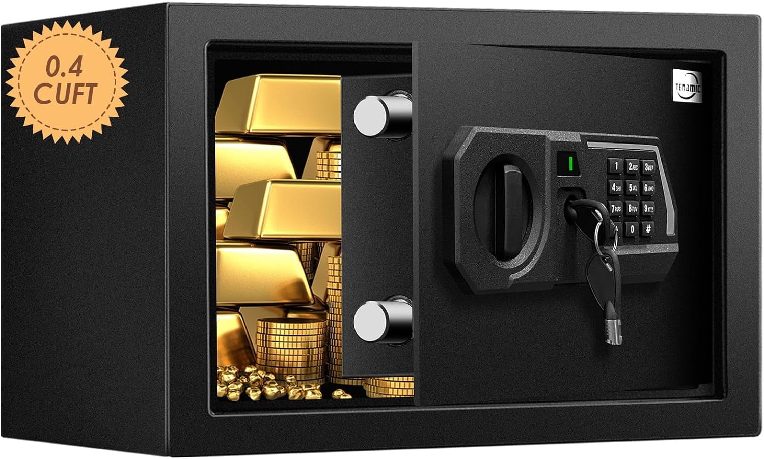 Fireproof Safe Box 0.4 Cuft Electronic Digital Security Box, Keypad Small Lock Box Cabinet Safes ...
