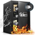 Fireproof Safe Box 2.2 Cu Ft, with Digital Keypad, Safety Lock Box, Sensor Light, Removable ...
