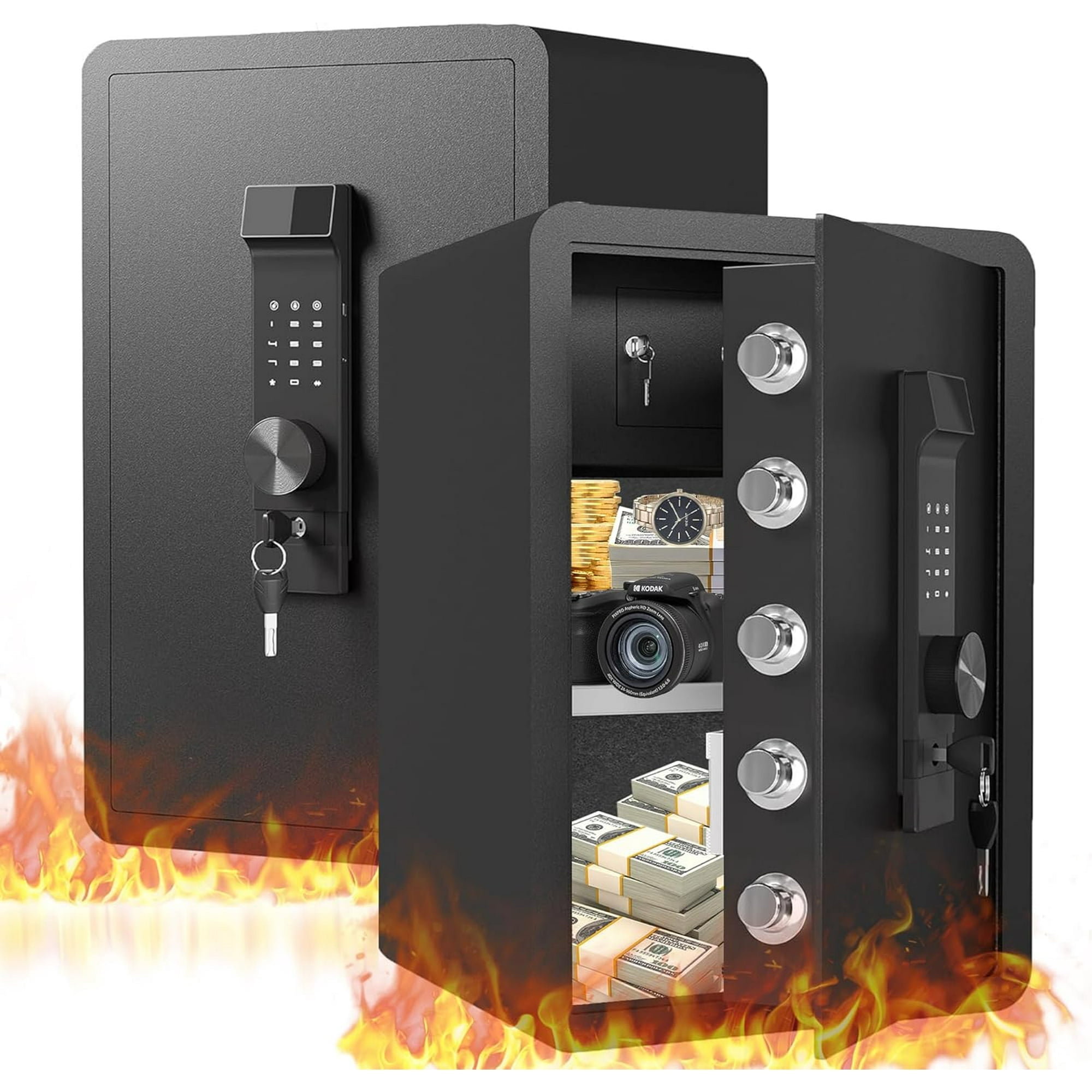Fireproof Safe Box, Large Safe with Digital Touch Screen Keypad and ...